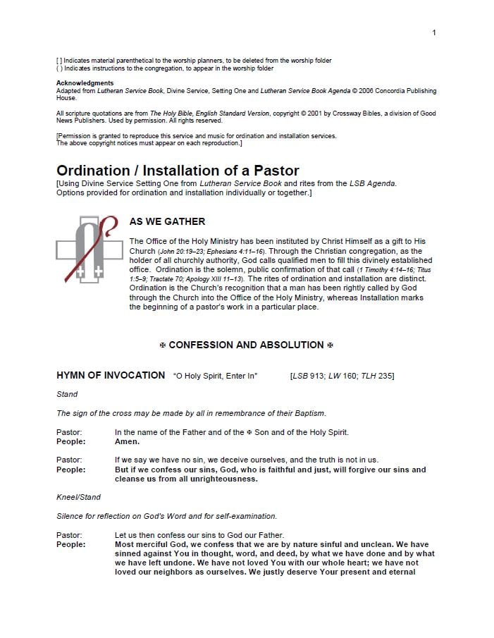 Ordination Installation Service Plan | Free Download