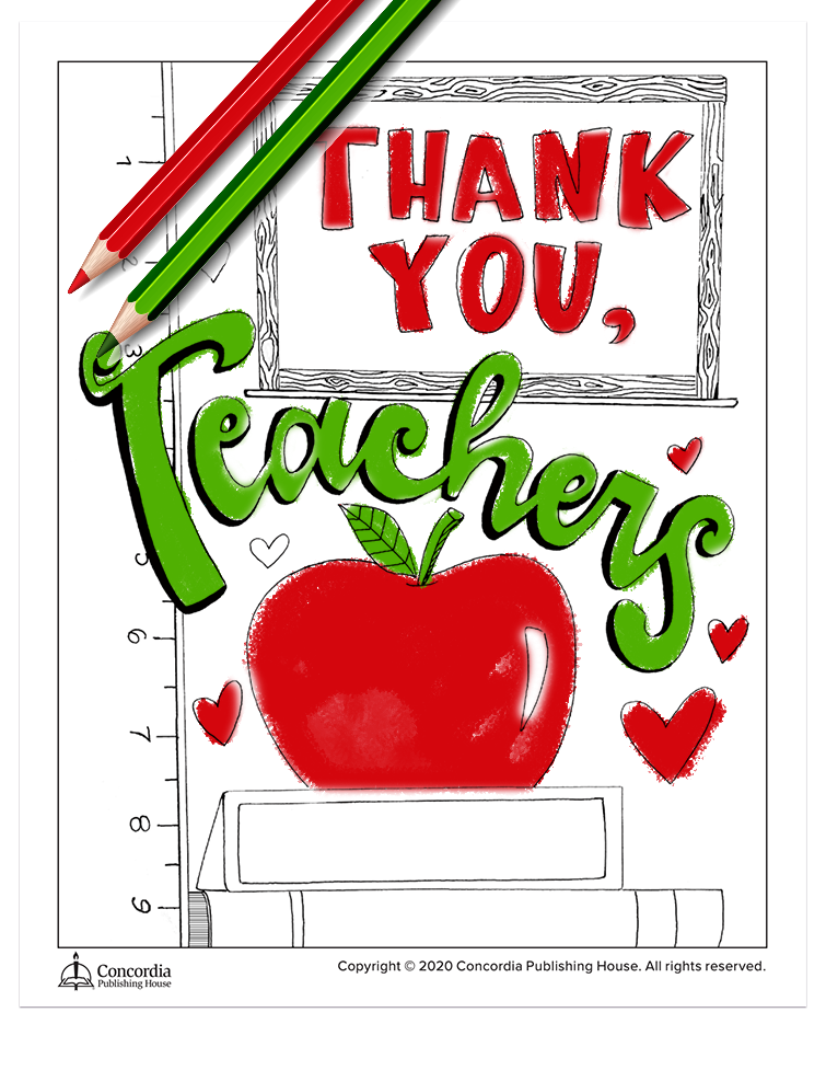 Christian Teacher Appreciation Coloring Page