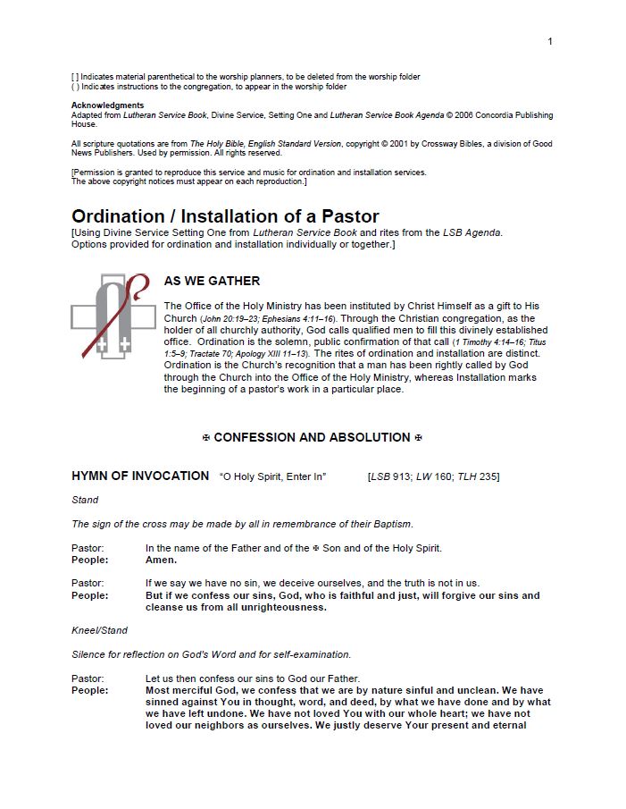 Ordination Installation Service Plan | Free Download