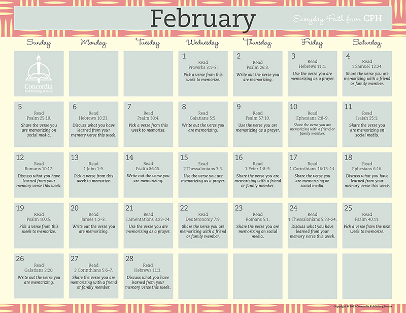 Everyday Faith Calendar | Daily Faith Activities for Families